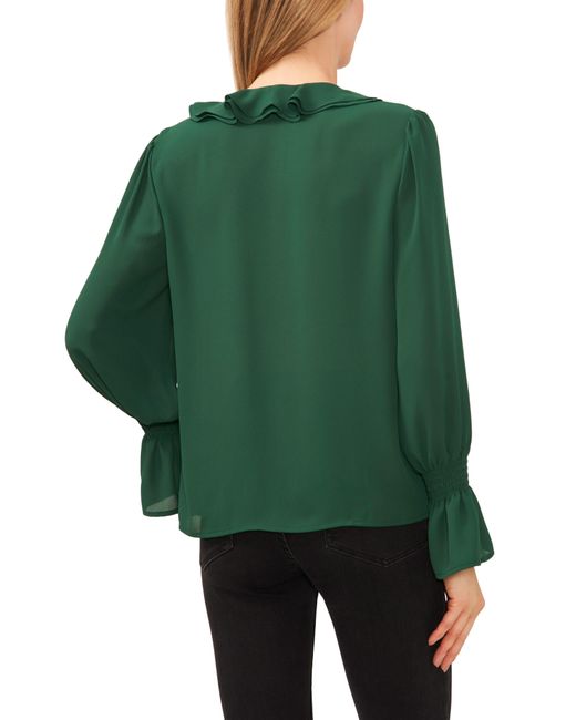 Cece Ruffle V-neck Top in Green | Lyst Cece Ruffle V-neck Top in Green | Lyst