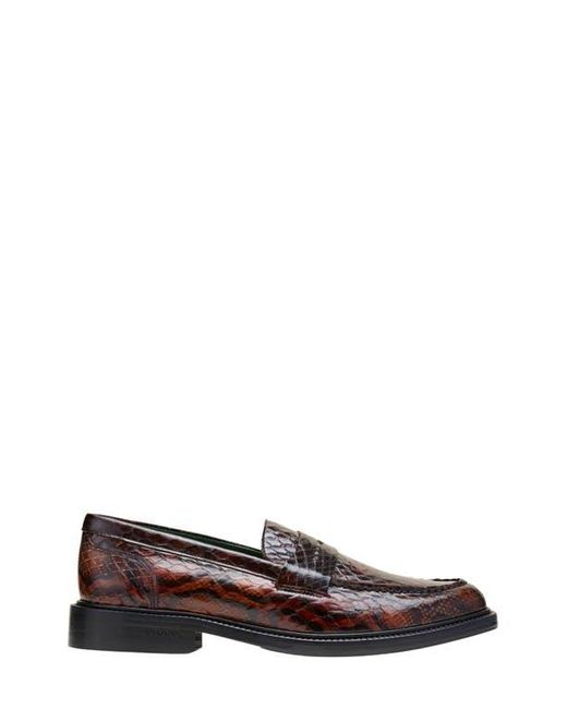 VINNY'S Townee Snake Embossed Penny Loafer in Black for Men | Lyst