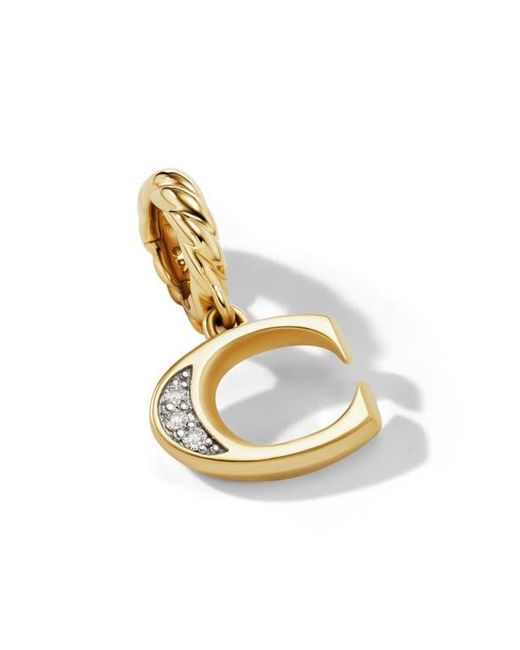 David Yurman Pavé A Initial Pendant in Metallic | Lyst