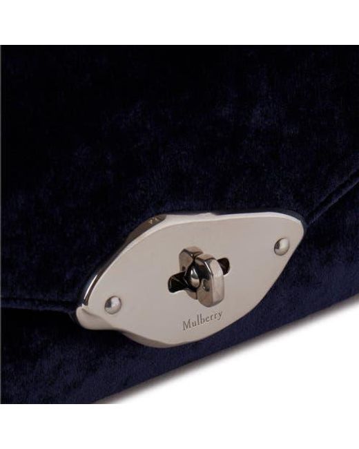 Mulberry Small Lana Velvet Top Handle in Blue | Lyst