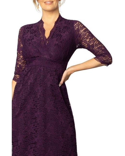Kiyonna Scalloped Boudoir Lace Cocktail Dress in Purple | Lyst
