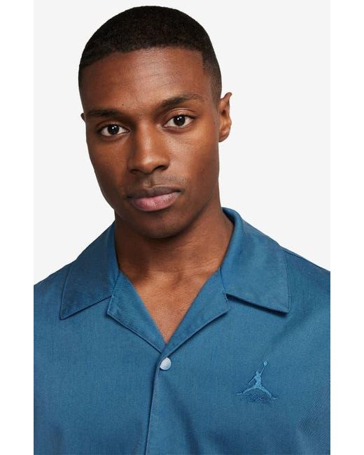 Nike Flight Essentials Oversize Snap-Up Camp Shirt in Blue for Men | Lyst