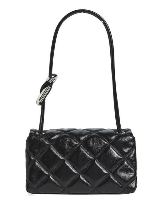 Marc Jacobs The Mini Dual Chain Diamond Quilted Leather Shoulder Bag in Black | Lyst