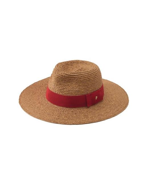 Helen Kaminski Jenna Raffia Straw Fedora in Brown | Lyst