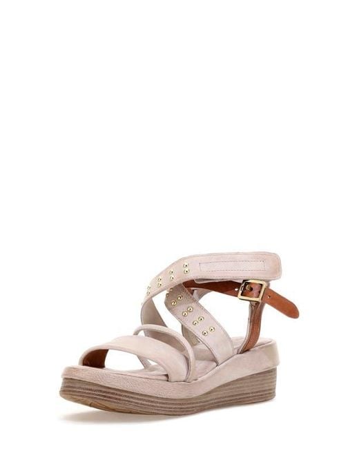 A.s.98 Shiloh Studded Wedge Sandal in Pink | Lyst