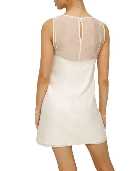 Reformation Vina Sheer Overlay Minidress in White | Lyst
