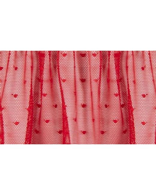 Hunkemöller Billie Dot Mesh & Lace Chemise & G-String Set in Red | Lyst