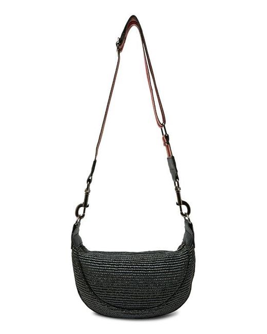 Think Royln Tiny Dancer Raffia Shoulder Bag in Black | Lyst