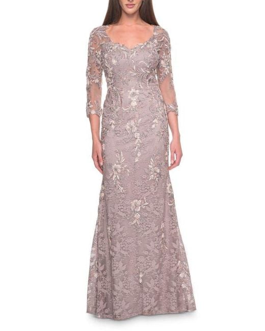 La Femme Stunning Beaded Lace Mother Of The Bride Gown | Lyst