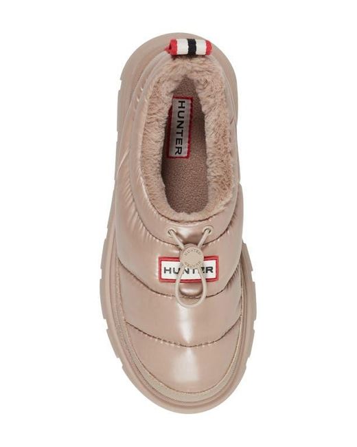 HUNTER Madi Platform Puffer Slipper in Natural | Lyst