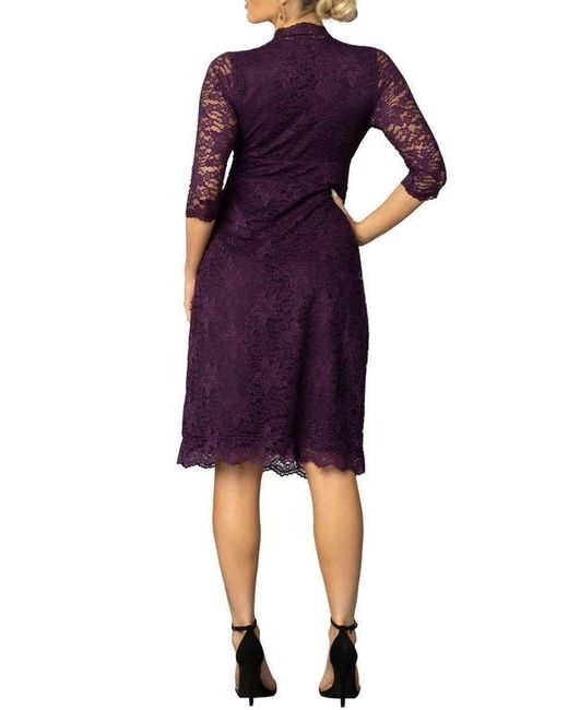 Kiyonna Scalloped Boudoir Lace Cocktail Dress in Purple | Lyst