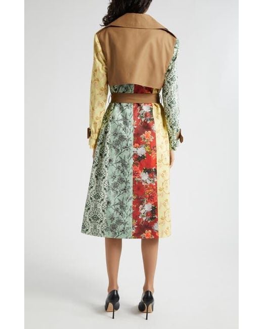 Alice + Olivia Keith Lace Trim Trench Coat | Lyst