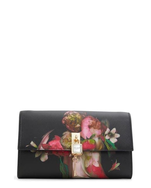 Ted Baker Cyra Floral Print Convertible Crossbody Bag in Gray | Lyst