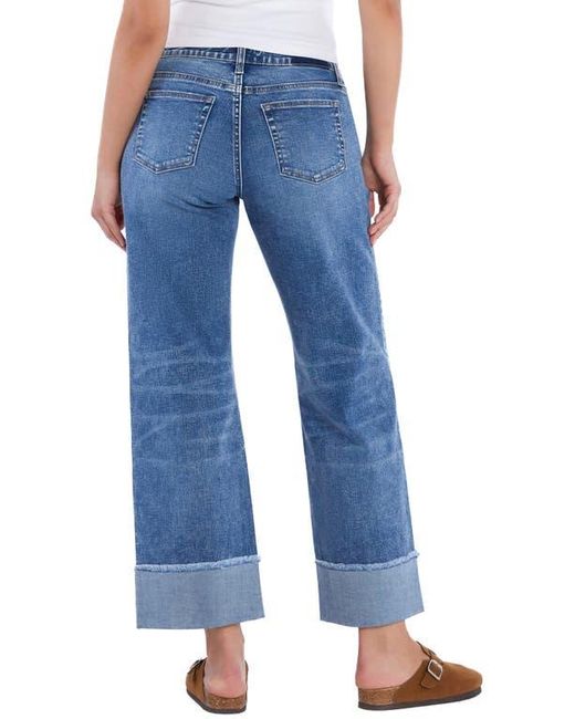 HINT OF BLU Cuffed Ankle Wide Leg Jeans in Blue | Lyst