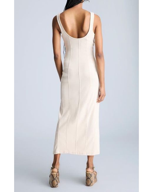 Kenneth Cole Seamed Stretch Cotton Body-Con Midi Dress in Blue | Lyst