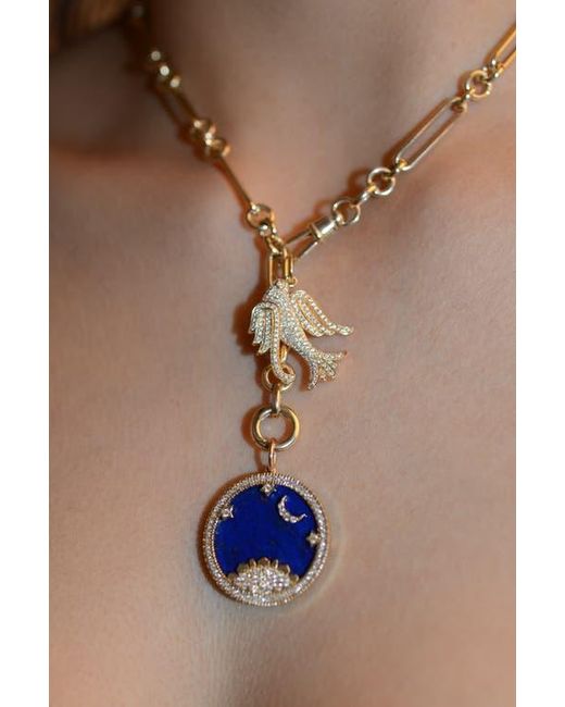 Lionheart 14K Starry Night Lapis Medallion & Lovey Baby Bird Trombone ...