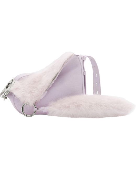 Burberry Small Knight Genuine Shearling Trim Leather Shoulder Bag in ...