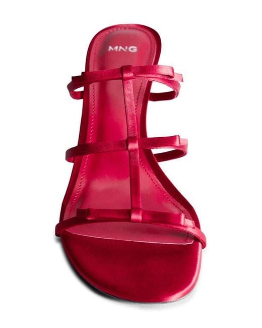 Mango Slide Sandal in Red | Lyst