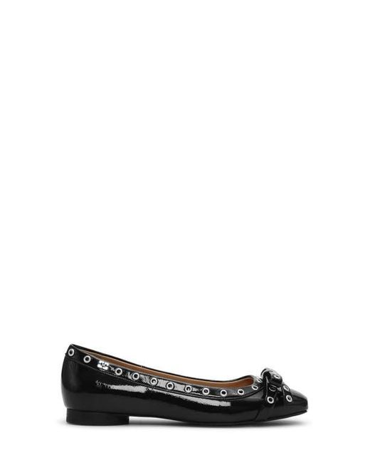 Ganni Eyelets Bow Ballet Pump in Black | Lyst