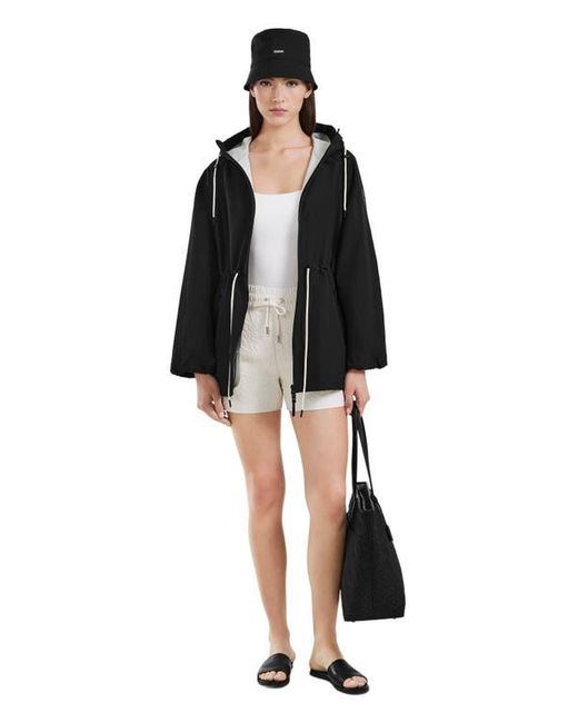 Rudsak Sophie Short Hooded Rain Trench in Black | Lyst