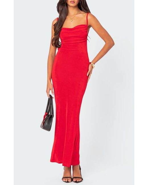 Edikted Clea Open Back Maxi Dress in Red | Lyst