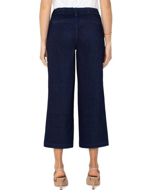 Liverpool Los Angeles Crop Wide Leg Denim Cargo Pants in Blue | Lyst