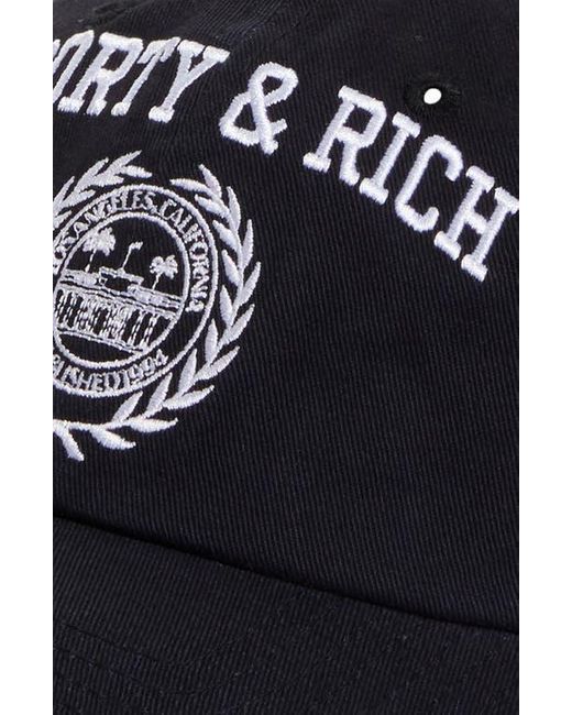 Sporty & Rich Varsity Crest Embroidered Baseball Cap in Black | Lyst