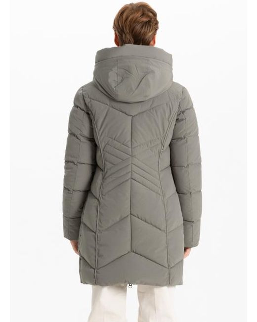 Point Zero Star-Stitch Chic Long Puffer Jacket in Gray | Lyst