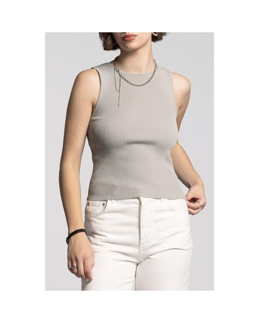 WEEKEND LOS ANGELES Mina Rib Tank in Gray | Lyst