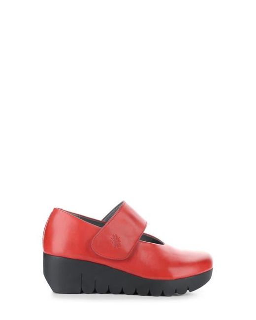 Fly London Vari Mary Jane Platform Wedge Pump in Red | Lyst