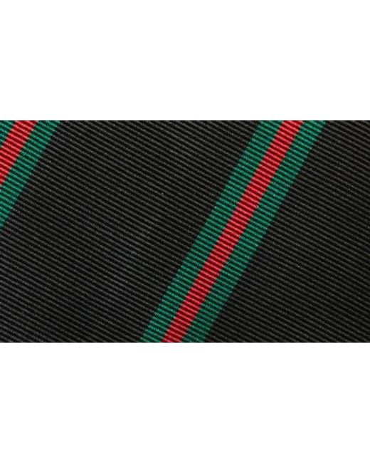 Drake's Sandwich Stripe Silk & Cotton Mogador Tie in Black for Men | Lyst