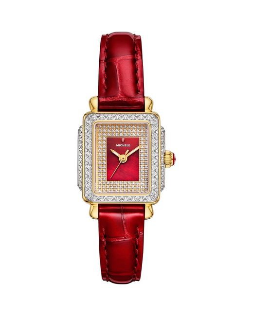 Michele Mini Deco Madison Special Edition Two-Tone 18K Plate Diamond ...
