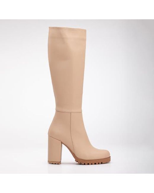 Forever & Always Shoes Alize Knee High Platform Boots in Brown | Lyst