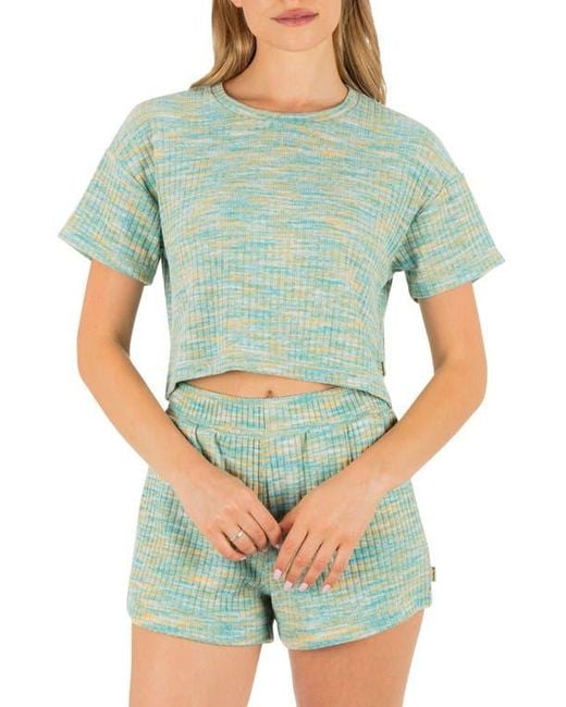 Hurley Boxy Rib Baby Tee in Blue | Lyst
