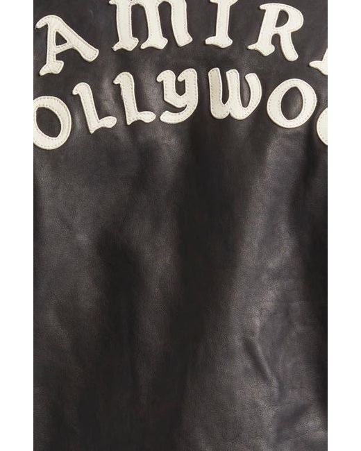 Amiri Hollywood Appliqué Leather Biker Jacket in Black for Men | Lyst