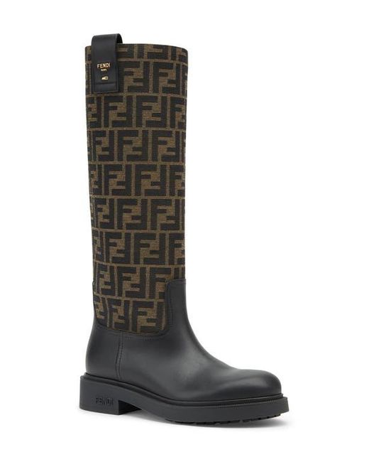 Fendi Filo Knee High Boot in Black | Lyst