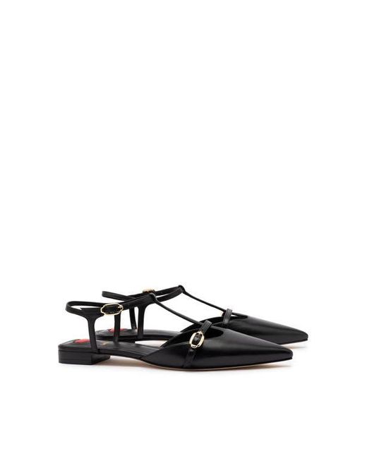 Larroude Grace Flat in Black | Lyst
