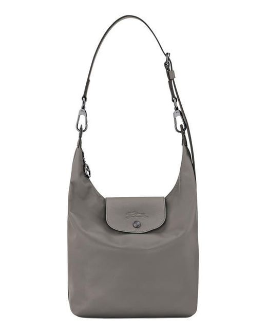 Longchamp Medium Le Pliage Xtra North/South Leather Hobo Bag in Gray | Lyst