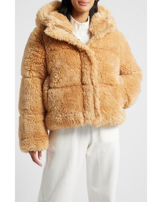 UGG Ronney High Pile Puffer Jacket in Brown | Lyst