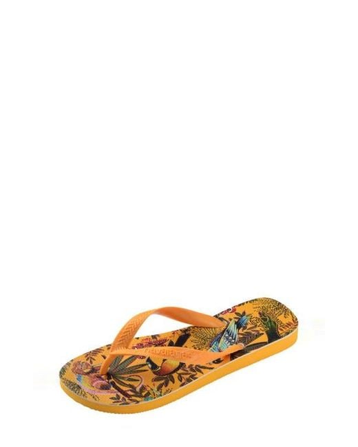 Havaianas X Farm Rio Into The Jungle Flip Flop in Metallic | Lyst