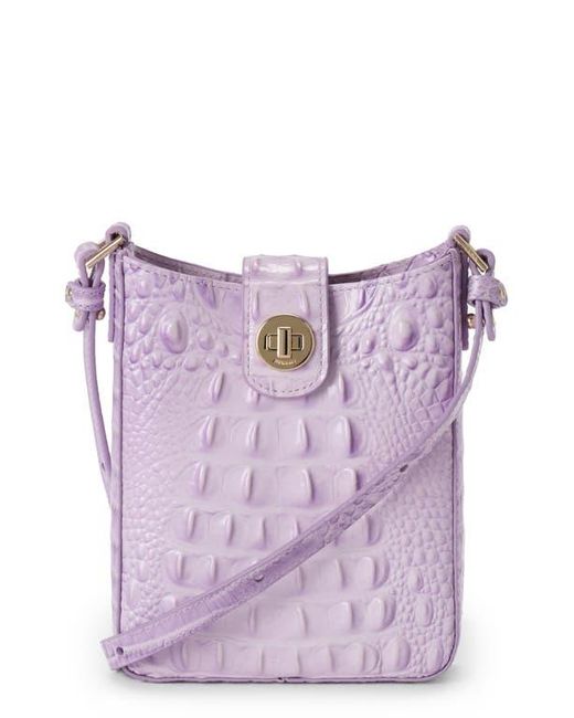Brahmin Marley Croc Embossed Leather Crossbody Bag in Purple | Lyst