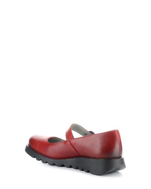 Fly London Samp Mary Jane Loafer in Red | Lyst