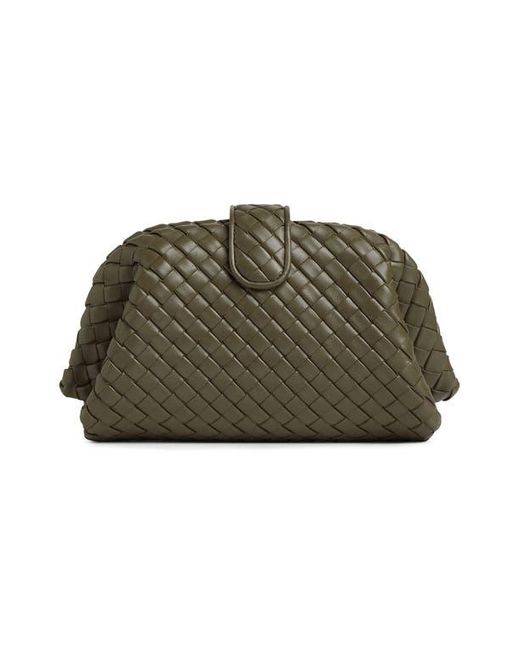 Bottega Veneta Mini Lauren 1980 Intrecciato Leather Clutch in Green | Lyst