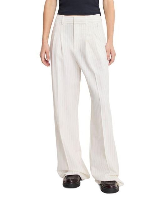 GOOD AMERICAN Essential Wide Leg Suiting Pants in White | Lyst