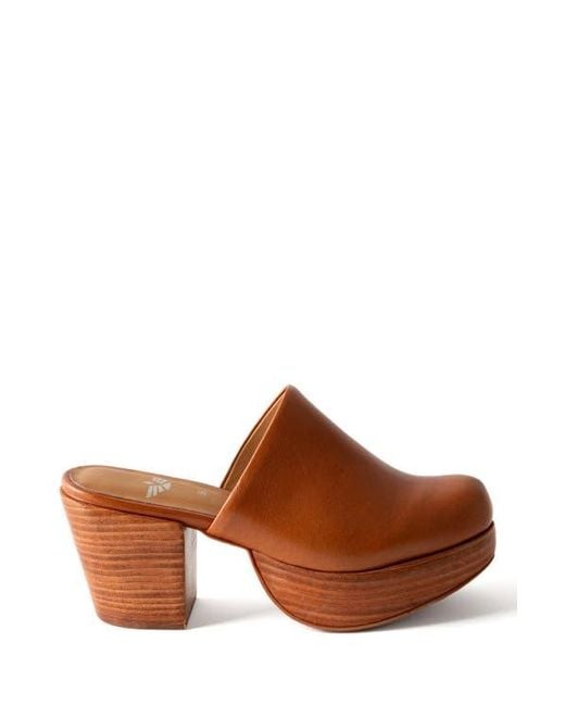 Fortress Ava Leather Clog Mule in Brown | Lyst