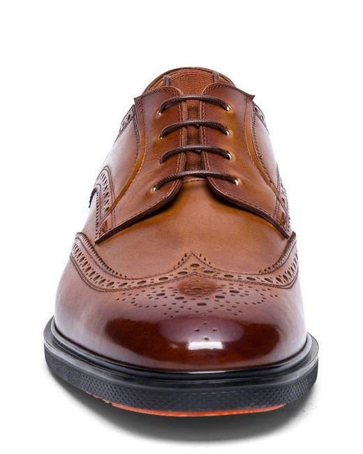 Santoni Easy Wingtip Derby in Brown for Men | Lyst