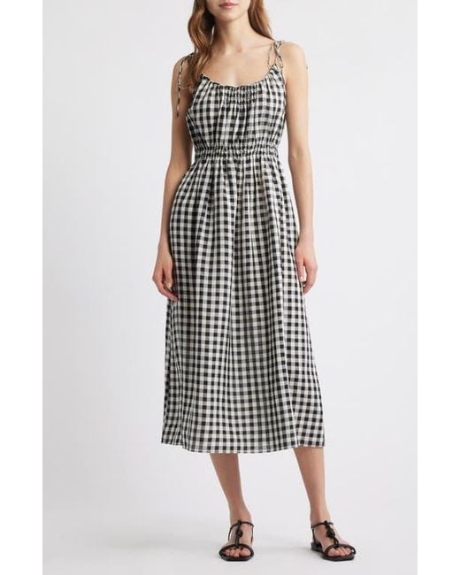 Doen Leslie Gingham Pleated Maxi Dress | Lyst