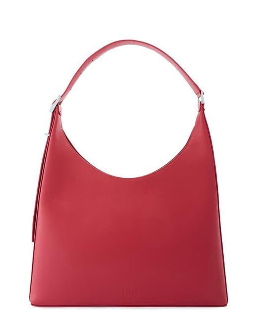 BEHNO Large Danny Flatiron Leather Shoulder Bag in Red | Lyst