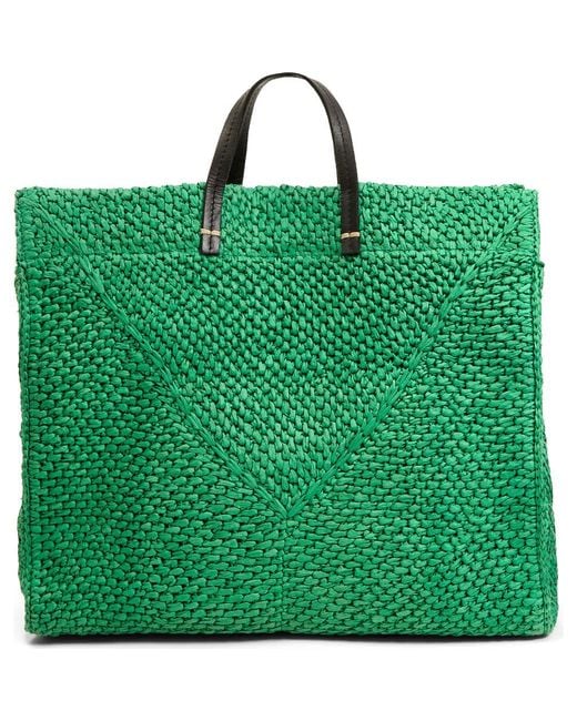Clare V. Summer Simple Raffia Tote Bag in Green | Lyst