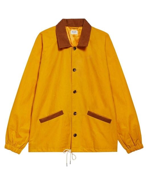 Bode Waxed Track Jacket in Yellow for Men | Lyst